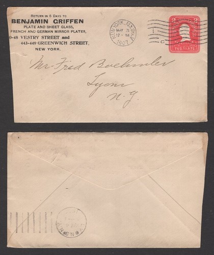 1907 Postal Stationery Entire – Advertising, Glass, Mirrors – New York ...