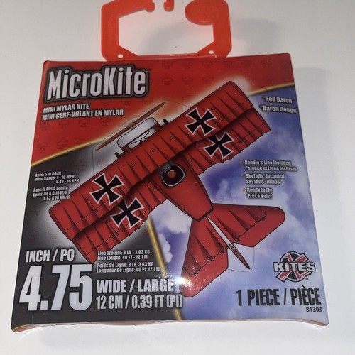 MicroKite Mini Micro Mylar Kite Red Baron 4.75" Beach Toy X-Kites NEW ...