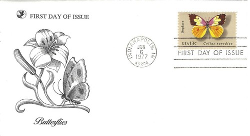 STAMP US SCOTT 1714 "Dogface" 13 CENT 1977 FDC WITH ART-Butterfly and ...