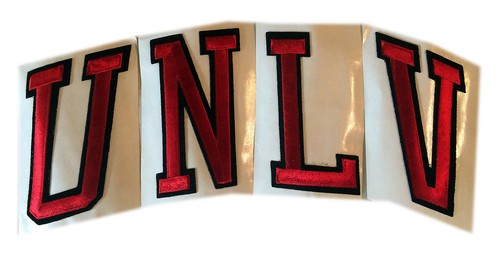 UNLV RUNNIN' REBELS NCAA COLLEGE RED BLACK ARCHED LETTERS PATCHES SET ...