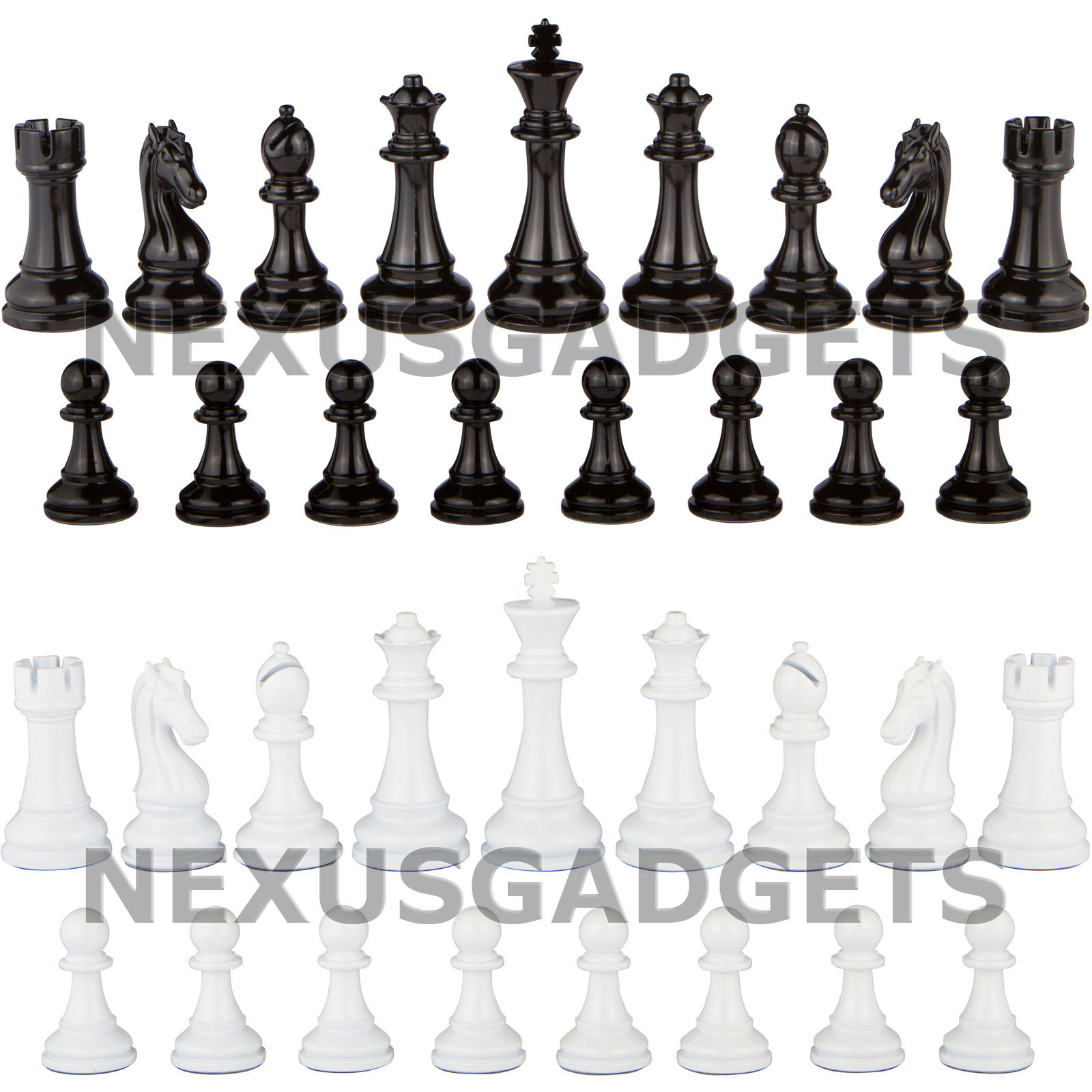 Staunton Triple Weighted Chess Pieces – Full Set 34 Red & White - 4 ...