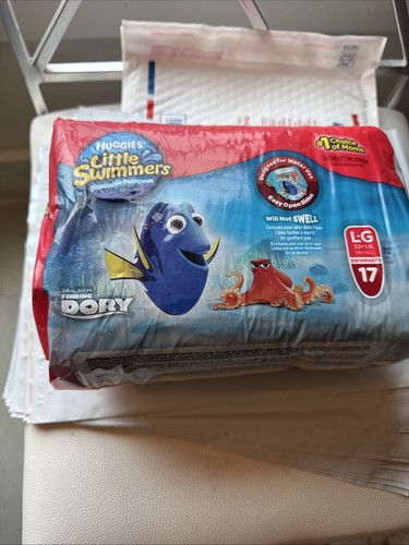 Huggies Little Swimmers Baby Swim Diapers Finding Nemo Size 5-6, 17 ct ...