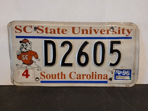 1996 South Carolina SC STATE UNIVERSITY SPECIALTY License Plate Tag | eBay
