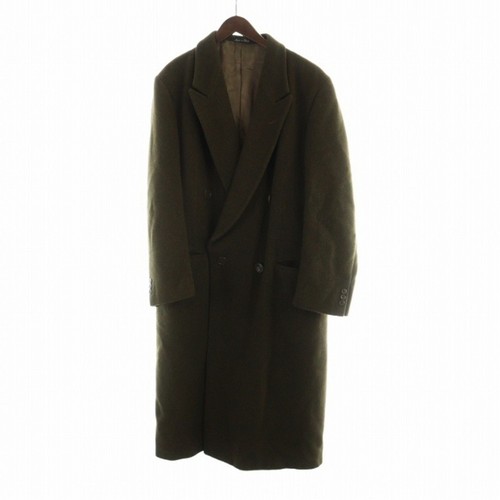 Giorgio Armani Vintage 90s Chester Coat Khaki Long Double Lined US 50 ...