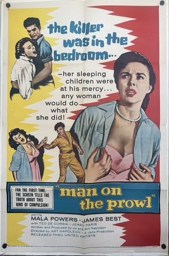 Man On The Prowl Original Movie Poster Mala Powers rare Vintage Slasher ...