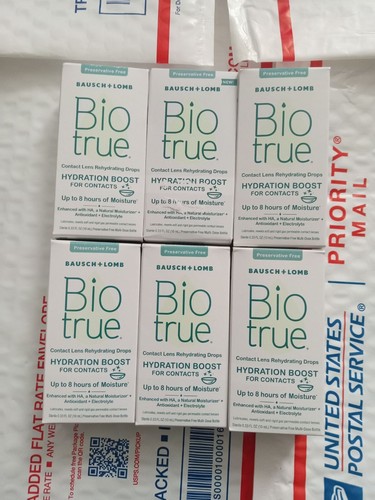 New Lot of 6 Boxes Bio True Hydration Boost For Contacts Eye Drops | eBay