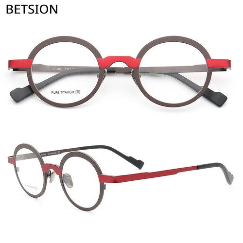 Oval Round Full Rim Titanium Eyeglass Frames Men Women Retro Glasses ...