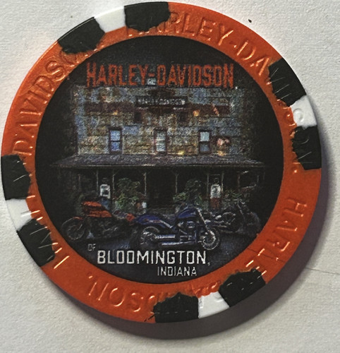 Harley Davidson of Bloomington Wide Print Poker Chip Metallic Orange | eBay