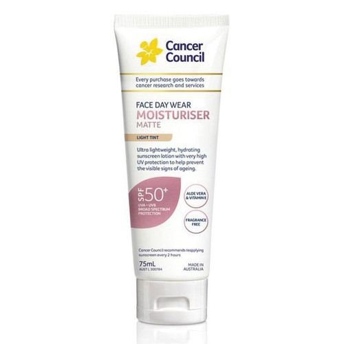 Cancer Council SPF 50+ Day Wear Face Matte Light Tint 75ml Tube | eBay