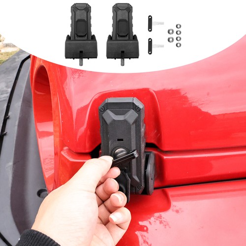 2pcs Keyed lock hood buckle for Jeep Wrangler JL Hood Latch Cover 2/4 ...
