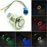Push Button Switch Ring LED Light Momentary Latching Waterproof 16mm ...