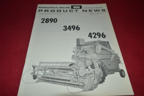 Minneapolis Moline 4296 3496 2890 Combine Product News Dealer Brochure ...