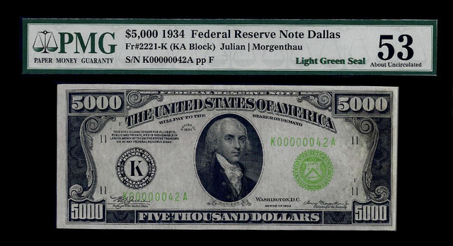 1934 5000 Dollar Bill