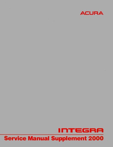 Acura Integra - Supplement 2000 Shop Manual - Paper Book | eBay