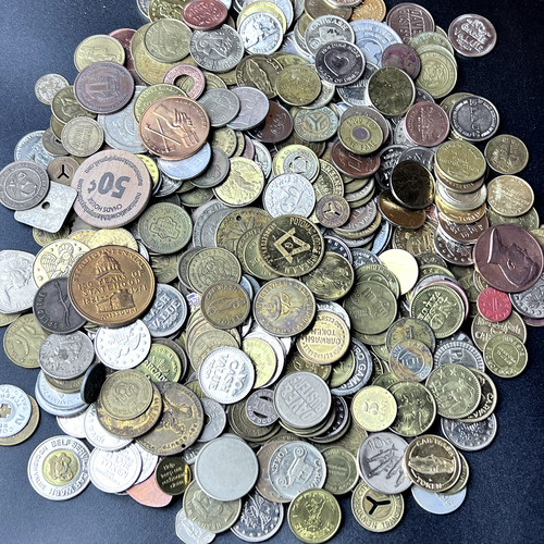 Tokens Exonumia Amusement Bulk Lot of 5 LB, a Vintage Token Lot of ~450 ...