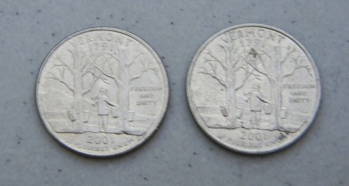 2001 P&D VERMONT STATE QUARTER STATEHOOD (SET OF 2 COINS) 25 CENTS | eBay