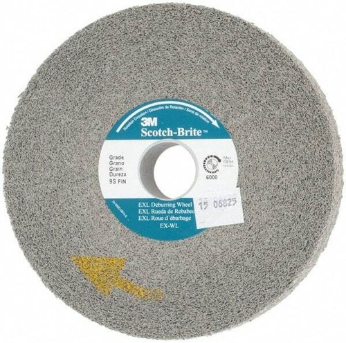 3M EX-WL 9S Fine Grade Convolute Deburring Wheel: 6" Diam, 1" Face, 1 ...