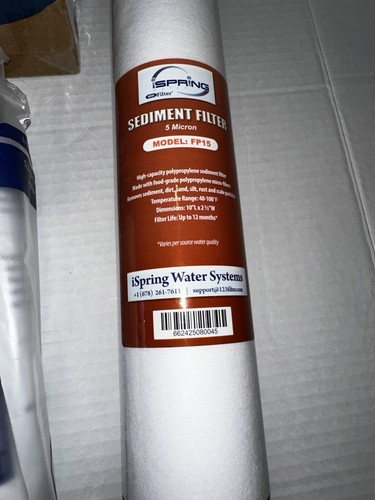 Sealed: iSpring Filter Sediment Filter 5 Micron Model FP15: 10" x 2.5 ...