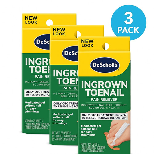 Dr. Scholl’s Ingrown Toenail Pain Reliever 3 Pack Exp 1/2026 New ...