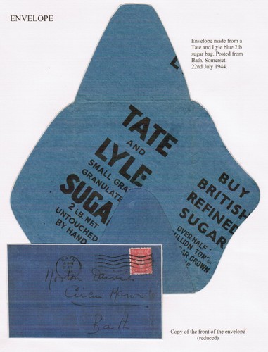 1944 Envelope to Bath made from Recycled Tate & Lyle Sugar Bag | eBay ...