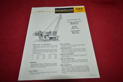 Caterpillar 594 Pipelayer For 1965 Dealer Brochure DCPA11 | eBay