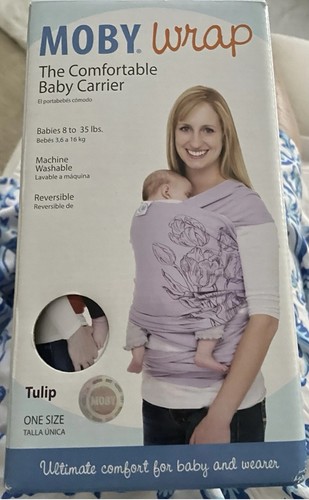 Moby Wrap The Comfortable Rebersible Baby Carrier - Purple Tulip - One ...