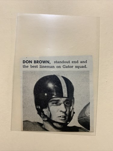 Don Brown Florida Gators 1950 S&S Football Pictorial CO Panel RARE | eBay