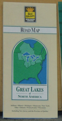 Best Western Road Map of the Great Lakes of North America | eBay