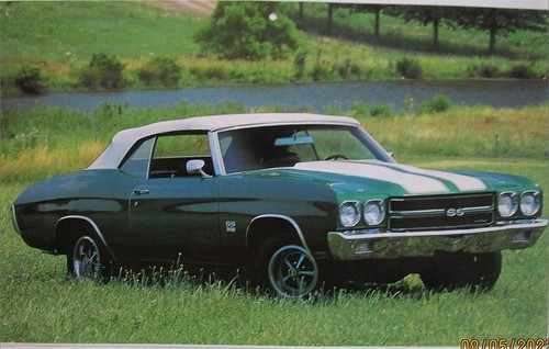 1970 Chevy Chevelle SS 396 Convertible calendar car print (green ...