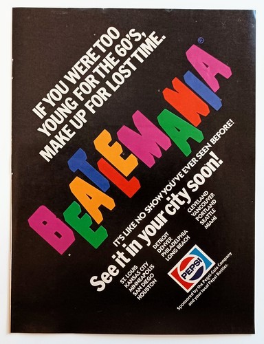 BEATLEMANIA BEATLES SHOW & TOUR~1977 ALBUM PROMO~PRINT AD ADVERT POSTER ...