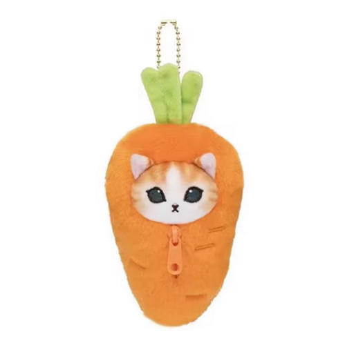 Orange Carrot Veggie Cat Mofusand Plush Key Fob Charm Bag Holder Toy | eBay