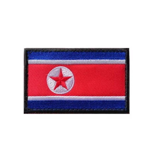 NORTH KOREA FLAG PATCH embroidered sew-on DEMOCRATIC REPUBLIC OF KOREA ...