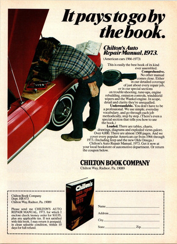 1972 Print Ad Chilton Book Company Auto Repair Manuals A2 | eBay