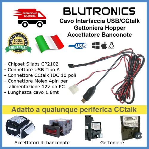 Cavo Interfaccia USB/CCtalk Gettoniere Hopper Accettatore Banconote | eBay