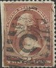 George Washington rare 2 cent 1883 US stamp fancy cancelled red brown ...