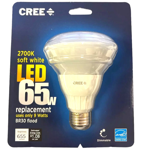 CREE 65 W / 9W LED Soft White 2700K BR30 Flood Dimmable Light Bulbs | eBay