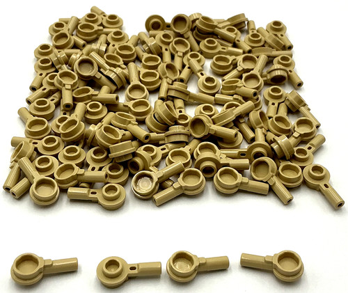 Lego 100 New Tan Bar 1L with 1 x 1 Round Plates with Hollow Stud Pieces ...