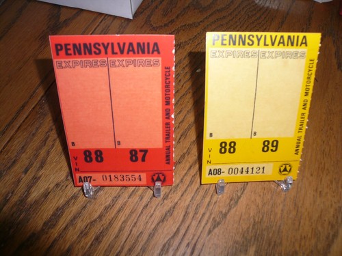 1987-88 1988-89 Pennsylvania Inspection Sticker Pa Penna Motorcycle ...