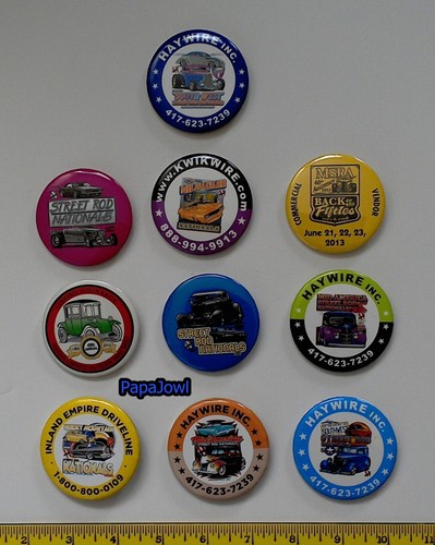 Lot Of 10 Car Show Badge Buttons Hat Pins Good Guys NSRA Back To The 50 ...
