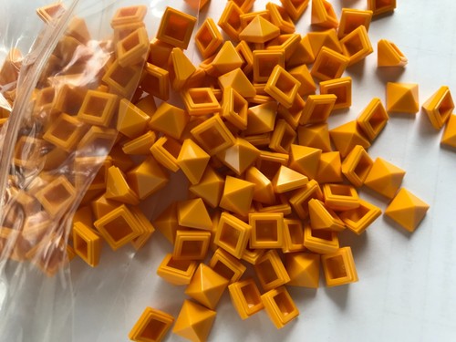 LEGO-NEW-#22388- BRIGHT LIGHT ORANGE-SLOPE 45 1 X 1 X 2/3 QUAD PYRAMID ...