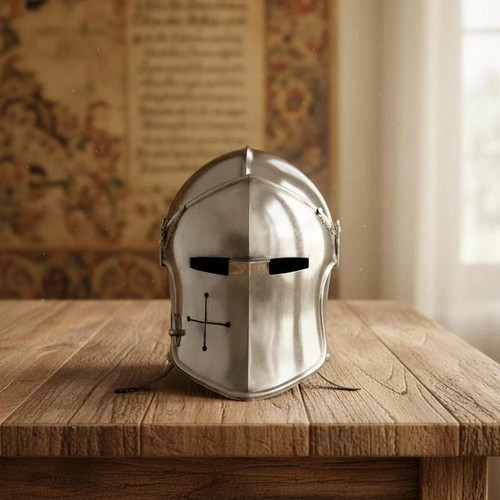Medieval Barbuda Helmet Steel Wearable Knight Armor Cosplay LARP With ...