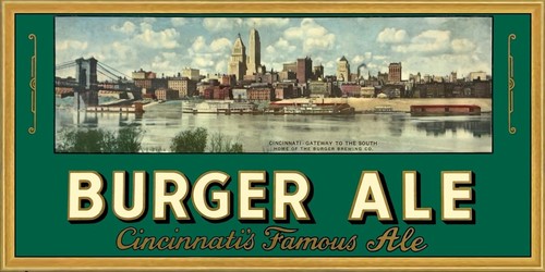 Burger Ale of Cincinnati, OhiO NEW Sign 24x48" USA STEEL XL Size 10 lbs ...