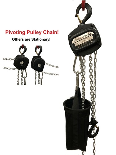 1 Ton Pivoting Hand Chain Block Manual Hand Hoist 26' Lift DJ Trussing ...