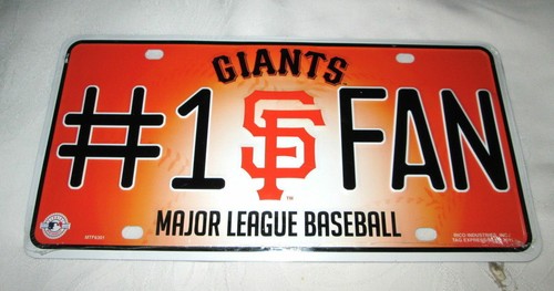 SAN FRANCISCO GIANTS #1 FAN EMBOSSED METAL LICENSE PLATE #01 - NEW | eBay