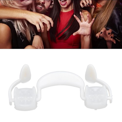 Vampire Fangs Soft Silicone Retractable Fake Teeth Cosplay Dentures ...