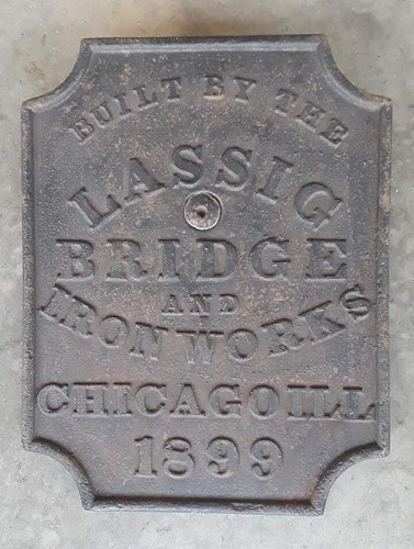 City Of Chicago, Lassig Iron Works, Vintage Cast Iron Bridge Sign ...