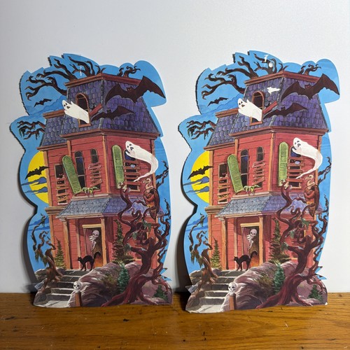 Vintage Halloween Eureka Die Cut Haunted House Spooky Skeleton 14" | eBay