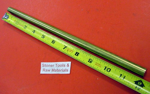 1/2" 360 BRASS SOLID ROUND ROD 12" long New Lathe Bar Stock H02 1/2 ...