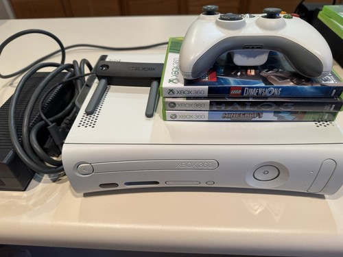 Working Xbox 360 White, With Working Remote And 3 Xbox 360 Games | eBay