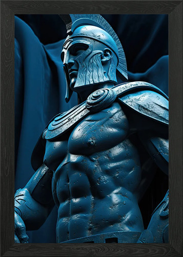 Spartan Warrior Statue Framed Wall Art Poster Canvas Print Picture ...